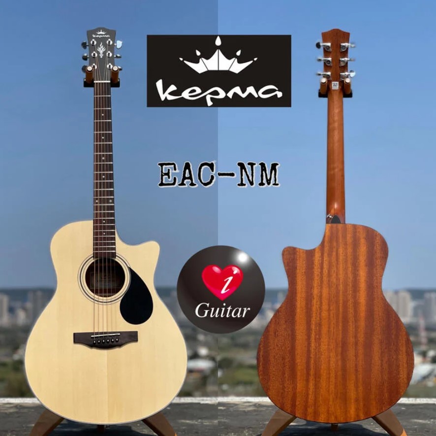 Genuine KEPMA EAC- NM Acoustic Guitar (Yellow) - Comes with Guitar Case ...