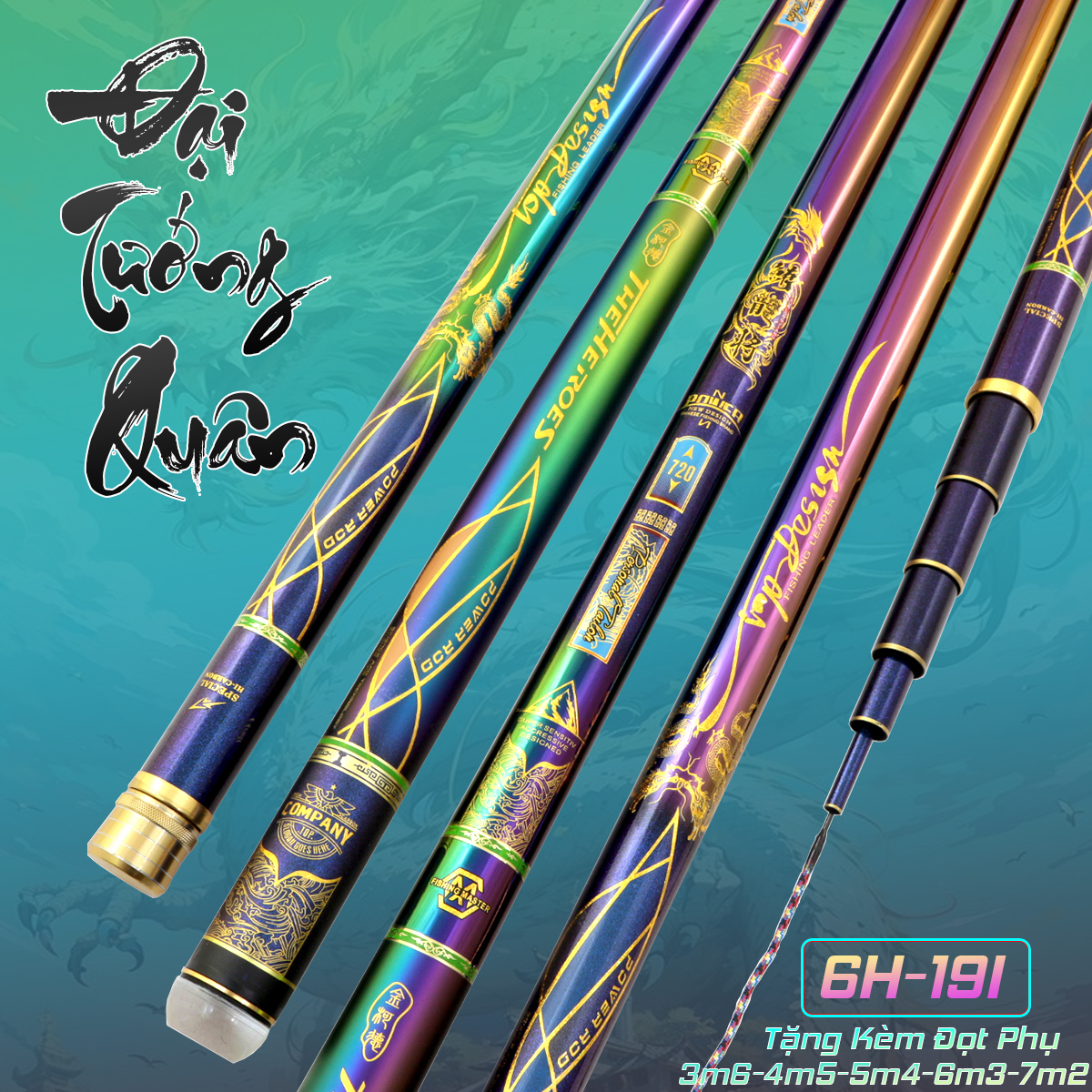 General General 6H Hand Fishing Rod - Carbon 30T Big Fish Loading ...