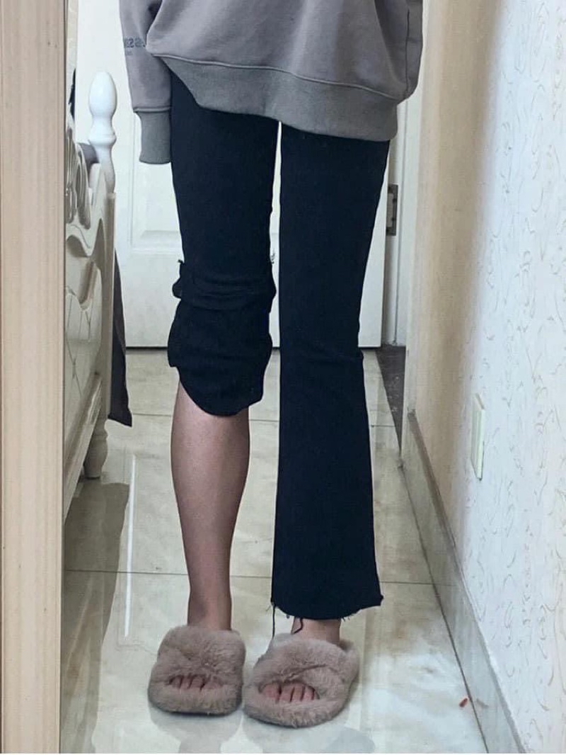 (Real Picture) New 2024 style black high-waisted flared jeans with ...