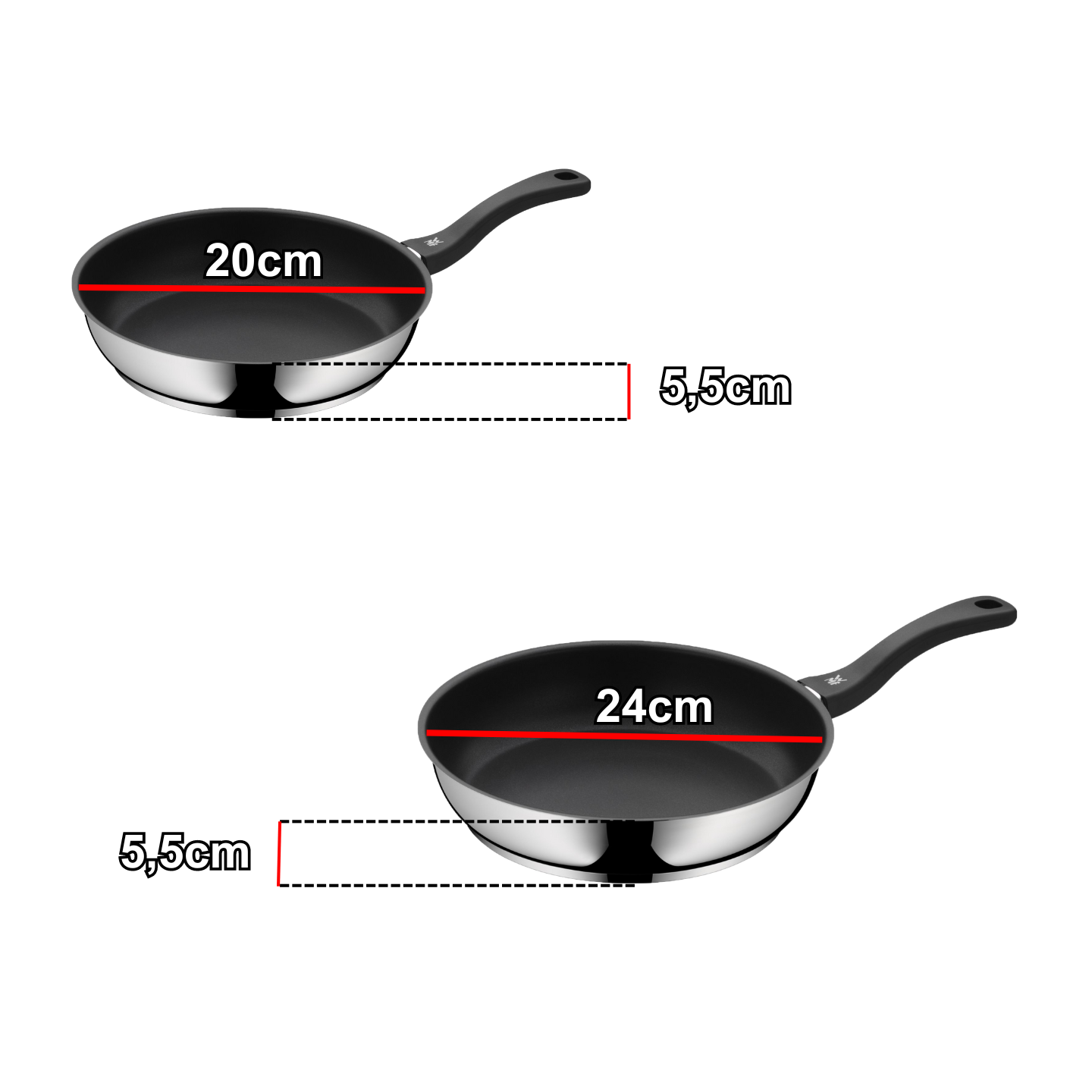 WMF DEVIL Premium Non-Stick Pan Size 20/24/28 CM, 3-Layer Magnetic ...