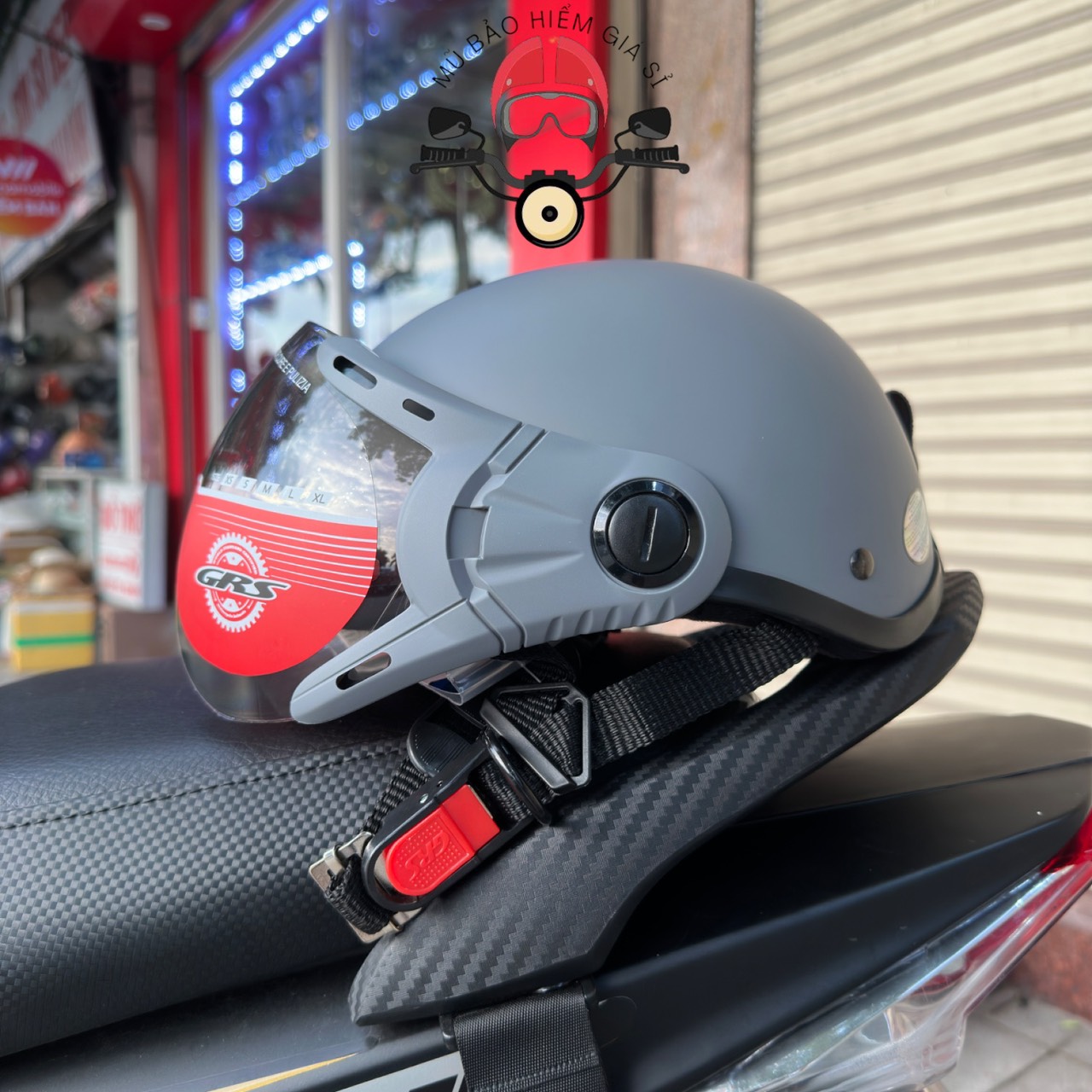 Genuine GRS A33K Helmet, (Free set of glasses screws) 1/2 helmet with ...
