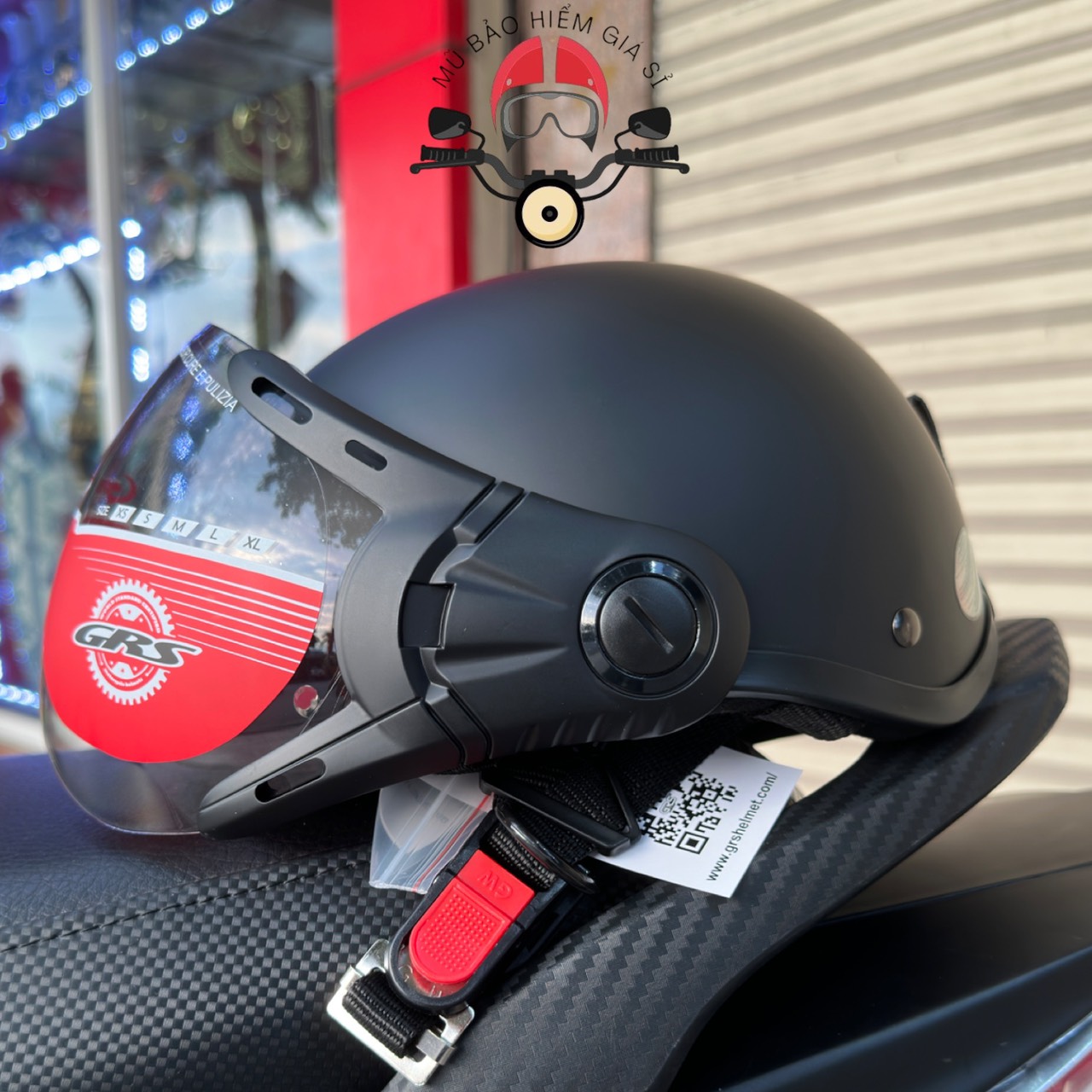 Genuine GRS A33K Helmet, (Free set of glasses screws) 1/2 helmet with ...