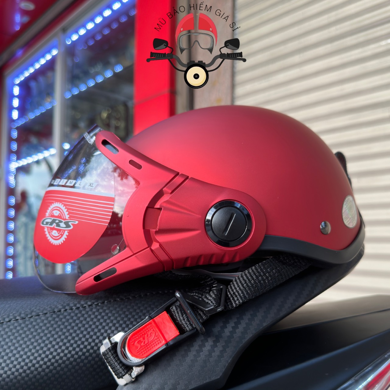 Genuine GRS A33K Helmet, (Free set of glasses screws) 1/2 helmet with ...