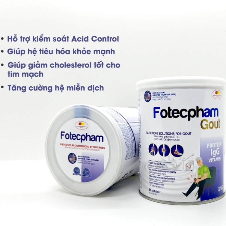 Carton of 12 Cans of Fotecpham Gout Milk Specialized Support for People ...