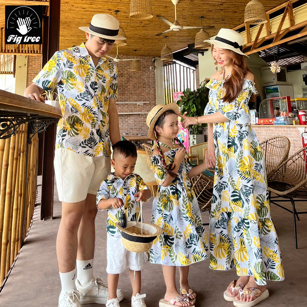 FIG TREE Family Set with Vibrant Summer 2025 Beach Patterns (Bright ...