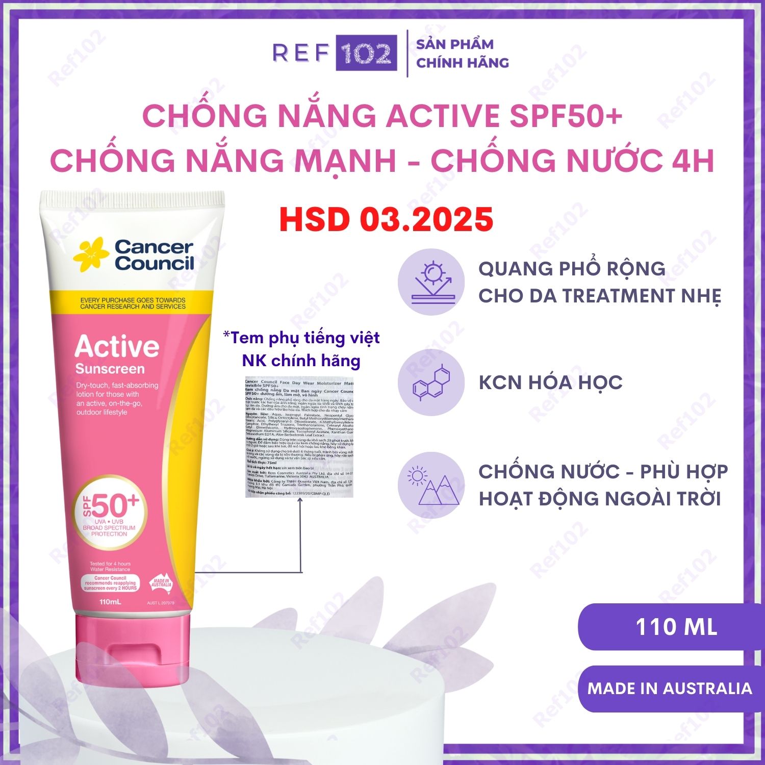 Cancer Council Active Active Sunscreen SPF 50+ PA ++++ and Face Day ...