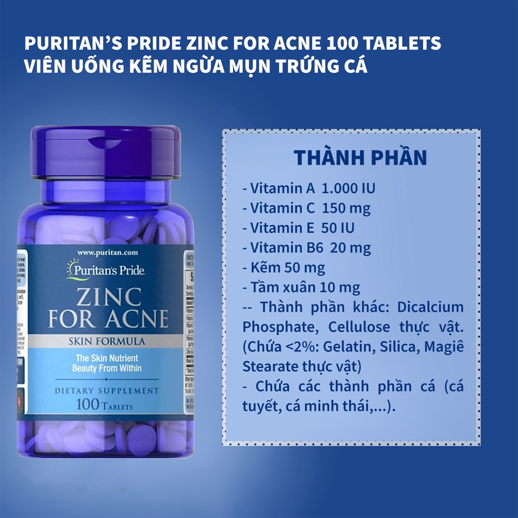 Zinc For Acne Puritan's Pride anti-Acne support includes Zinc and ...