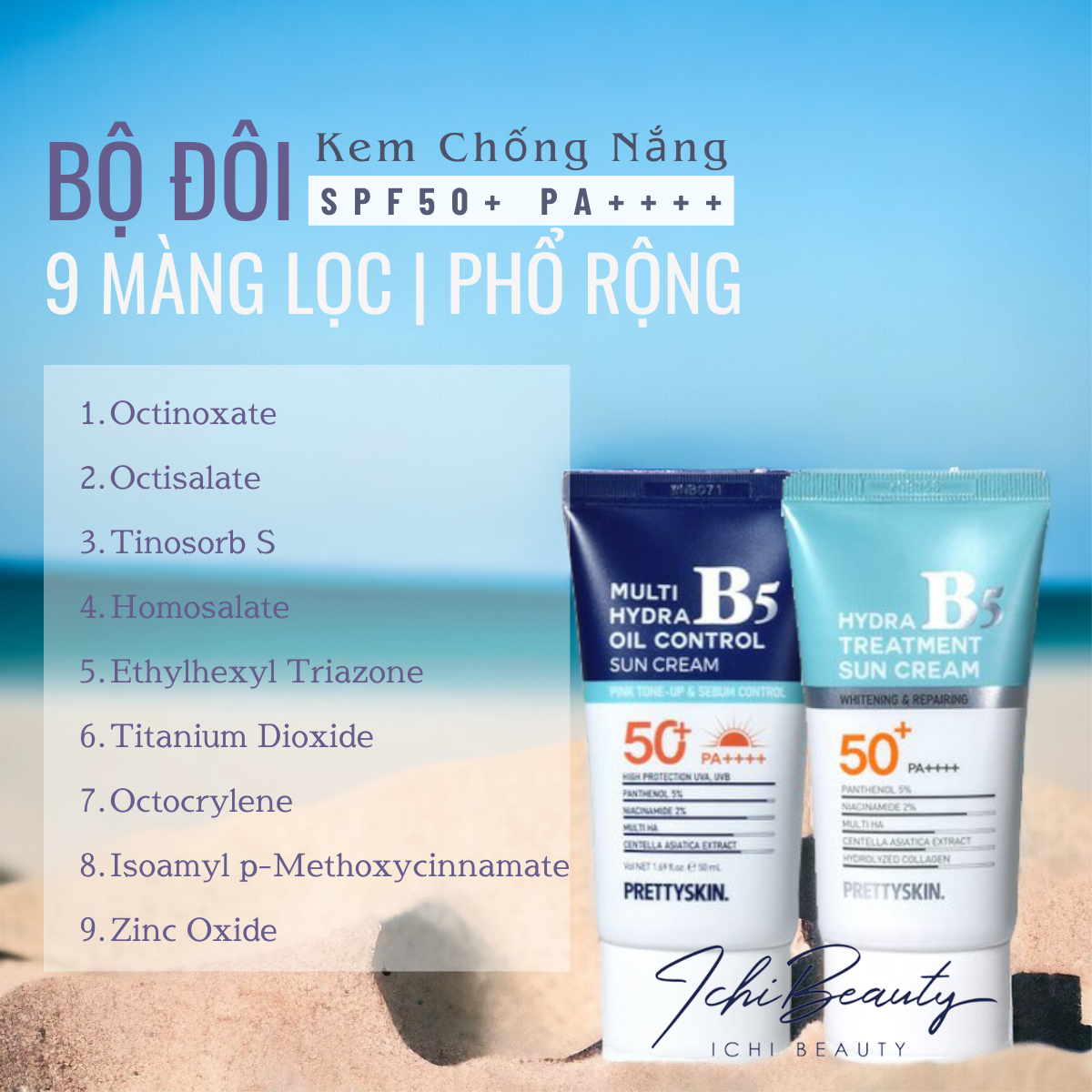 Prettyskin Multi Hydra B5 Treatment Sun Cream for oily and acne-prone ...