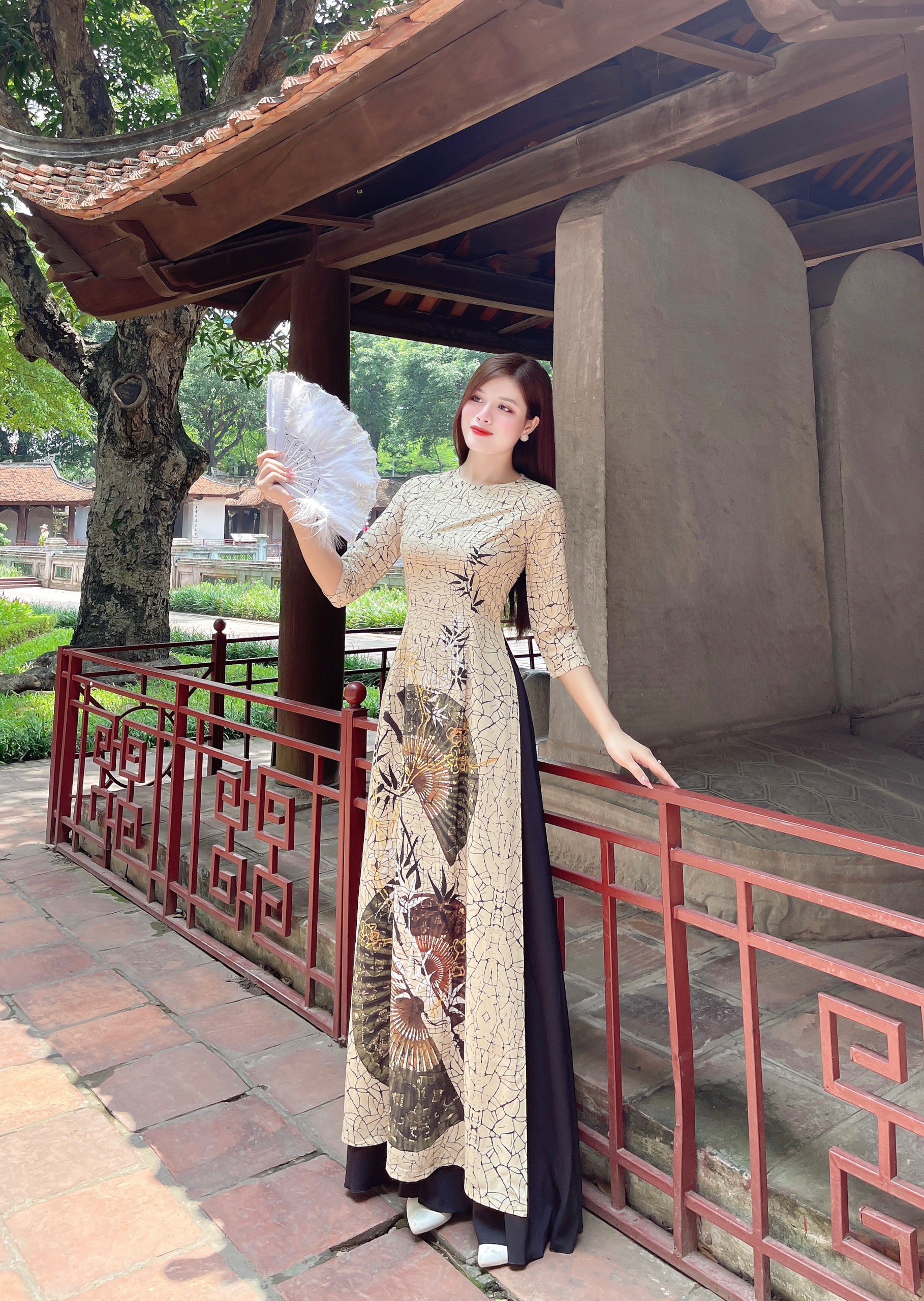 Quynh Nguyen Ao Dai Ao Dai Japanese Silk Ao Dai Printed 6D Sharp Ao Dai ...