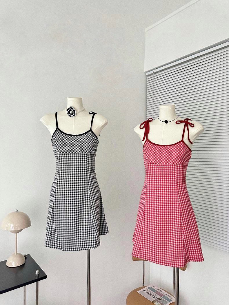 Lina Closet Lina Closet two-wire dress with shoulder bow tie | Shopee ...