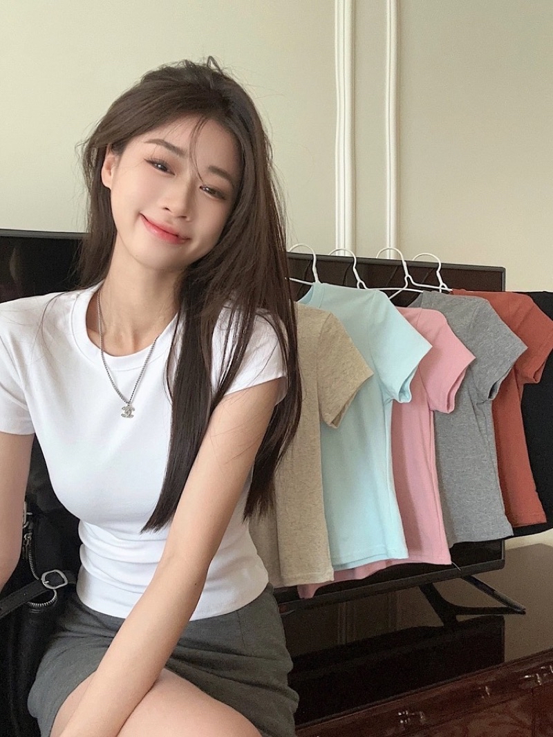 Body Plain T-Shirt, Babytee Short Sleeve Soft cotton Swab For Women ...