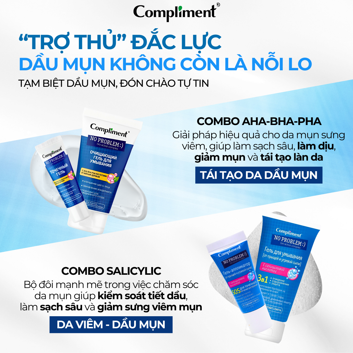 Facial Care Set Compliment Smoothe Acne Dark Spot Reduction Cream 25ml & Facial Cleanser for ...