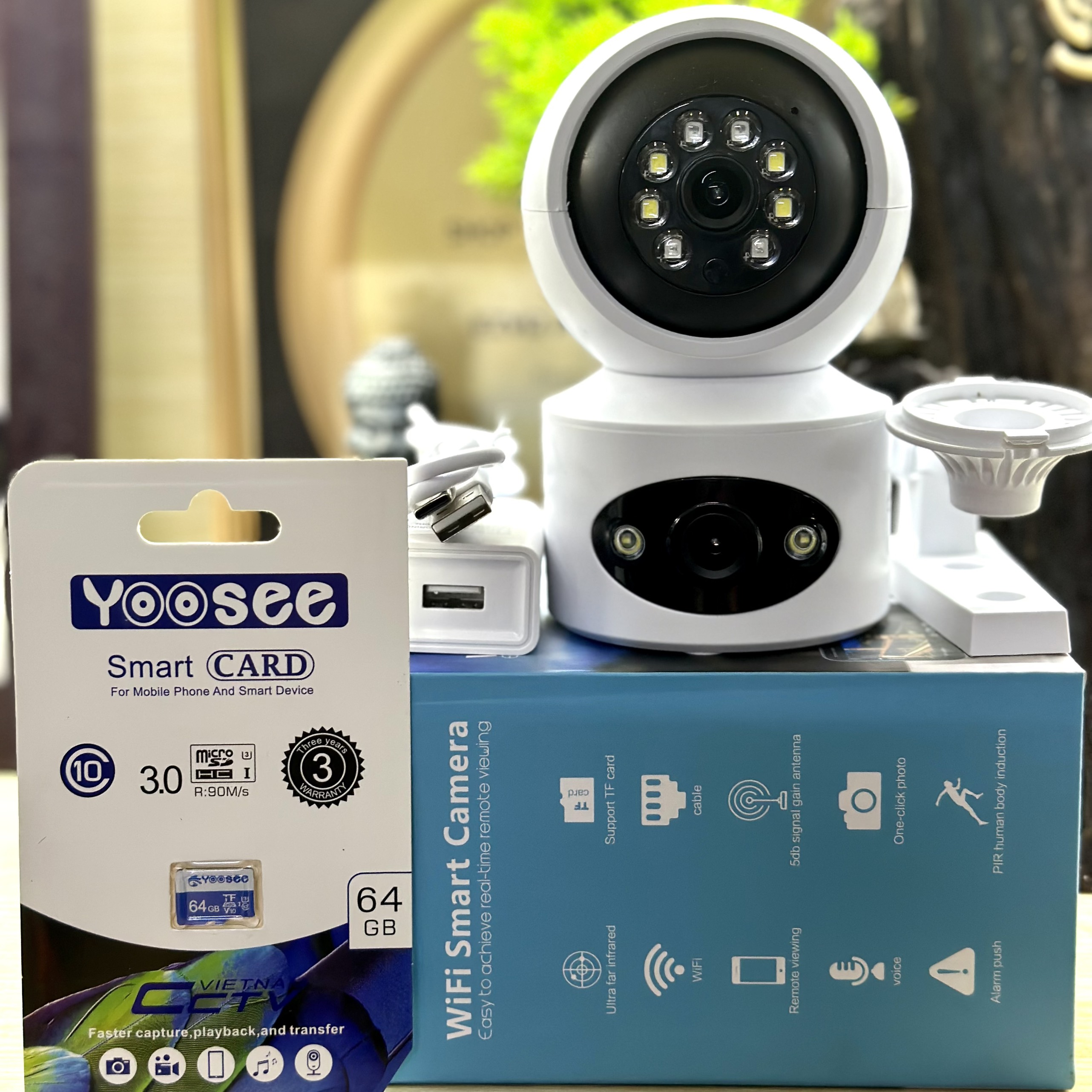 Yoosee 2-Eye Indoor Wifi Camera FHD 8.0Mp Generation, Watch 2 Screens ...