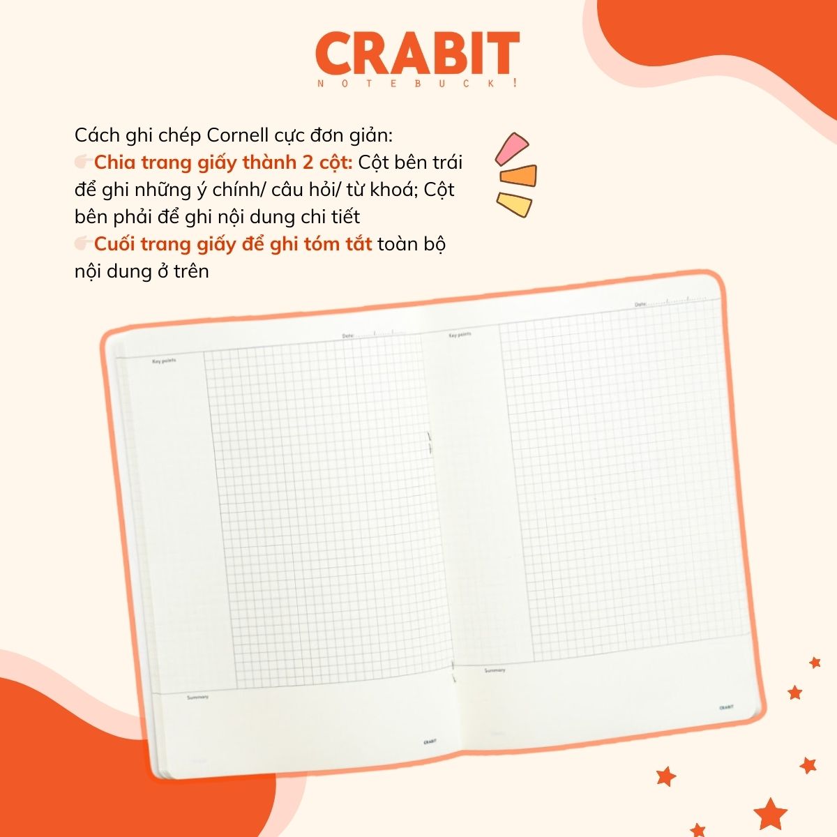 Cornell Grid Notebook 120 pages Crabit Composition Collection Smart ...