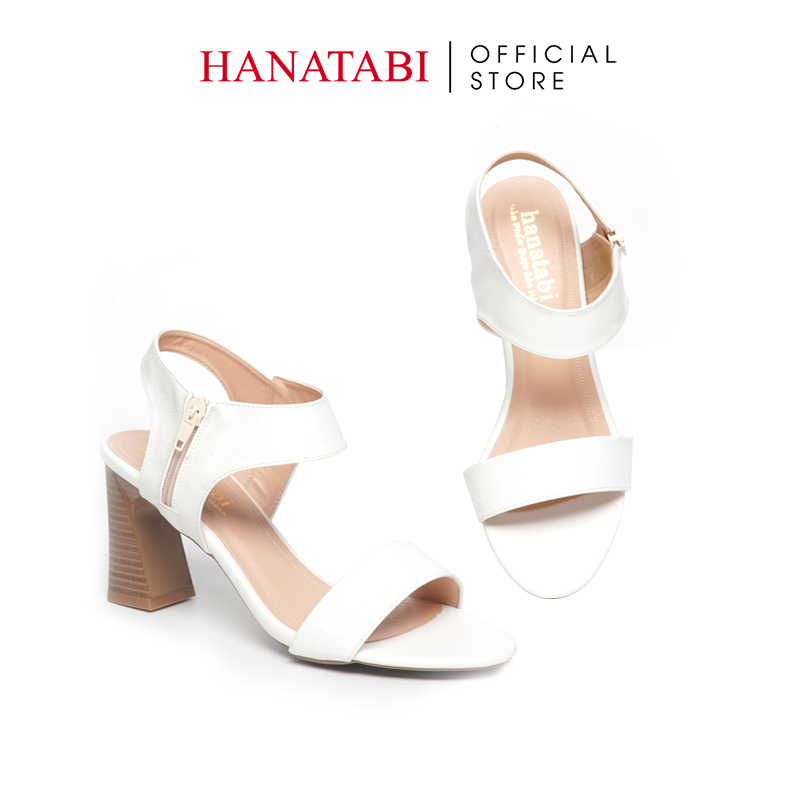 Hanatabi 7cm High Heel Women's Sandals with Cross Straps and Zipper ...