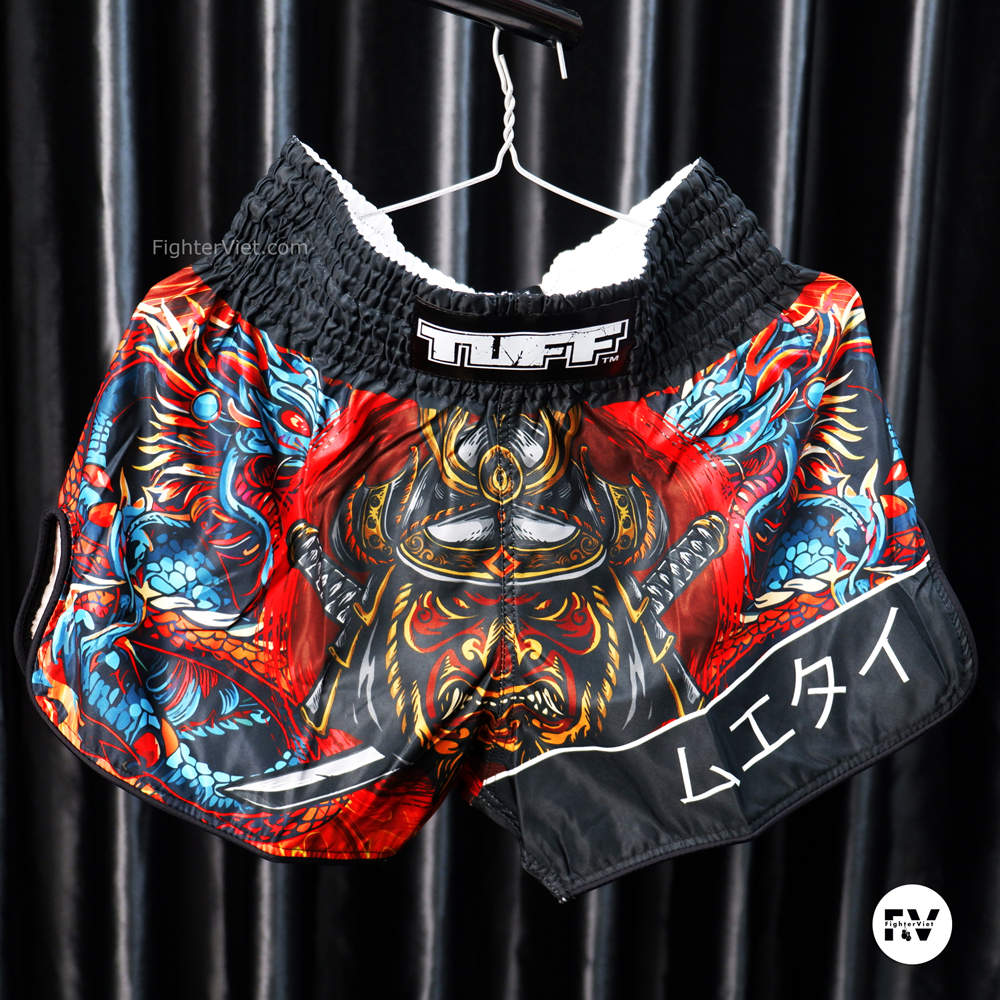 Tuff Muay Thai Boxing Shorts High-Cut Retro Style "Seraffic Seiryu ...