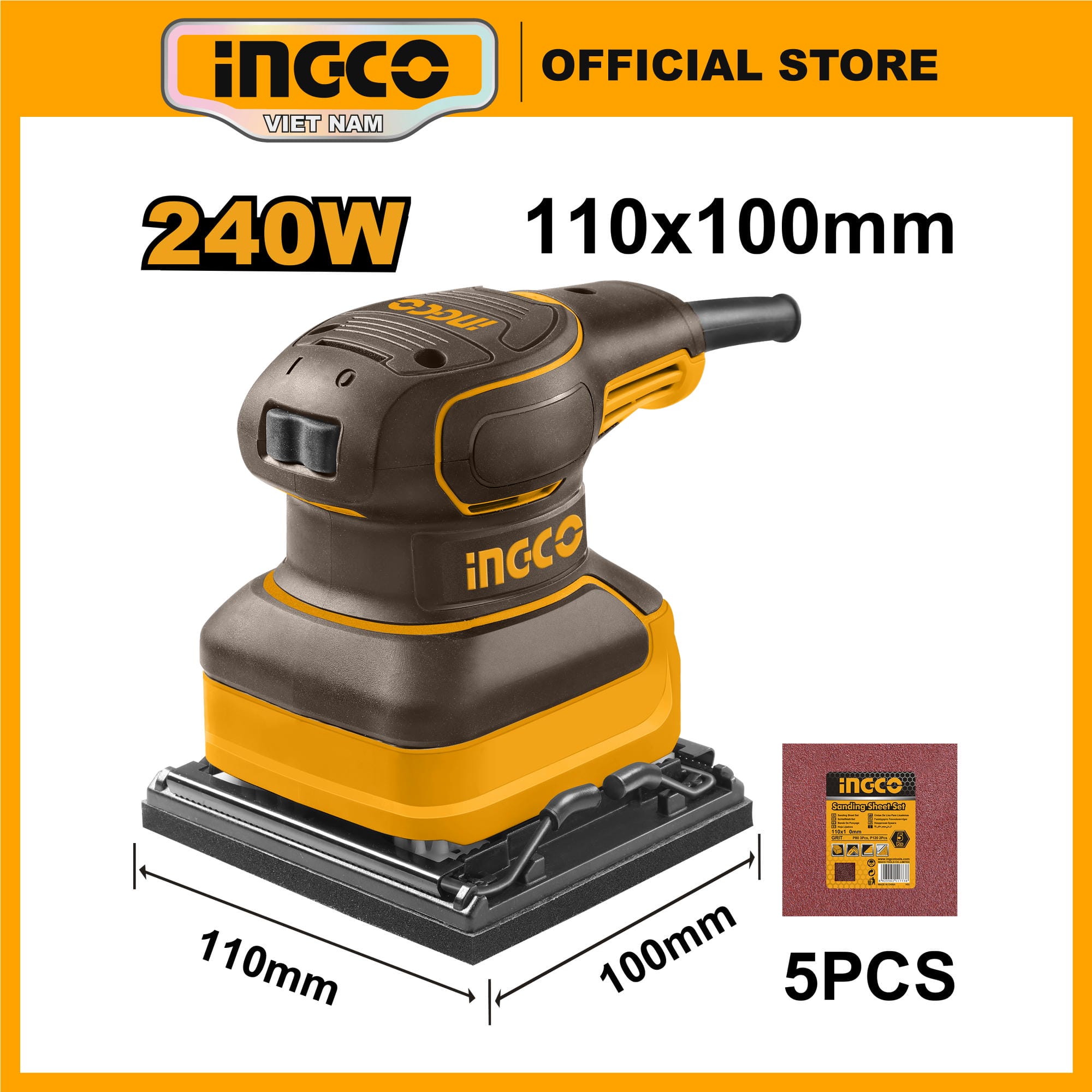 Ingco PS2416 Square Sanding Machine 240W Size 110x110mm | Shopee Malaysia