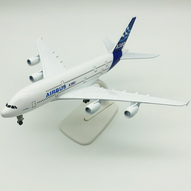 Kavy 20cm long alloy Airbus A380 aircraft model with stand and wheels ...