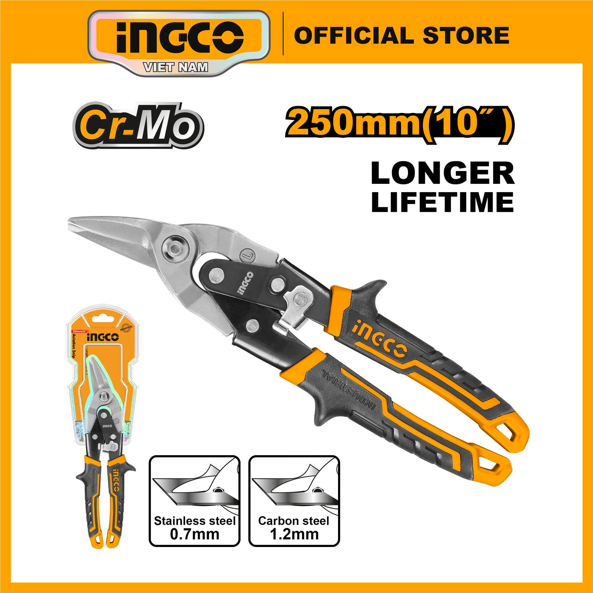 INGCO HTSN2610R right handle corrugated iron shears 250mm (10") length ...
