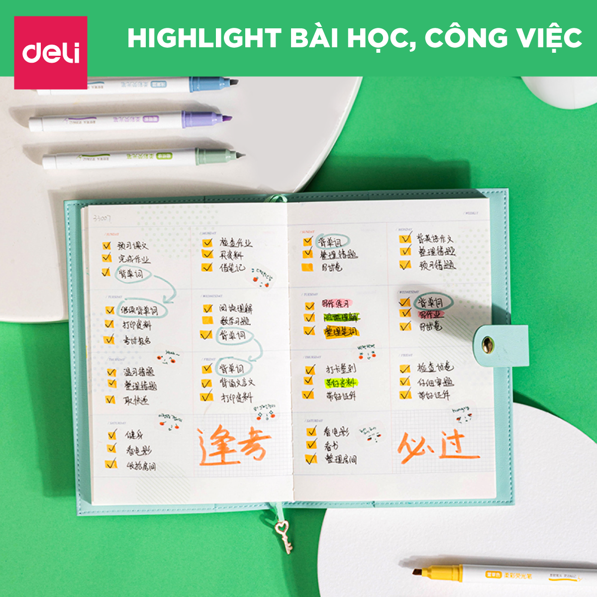 Set of 6 Cute 6-Color Line Memory Highlighter Pens Luminous Markers ...