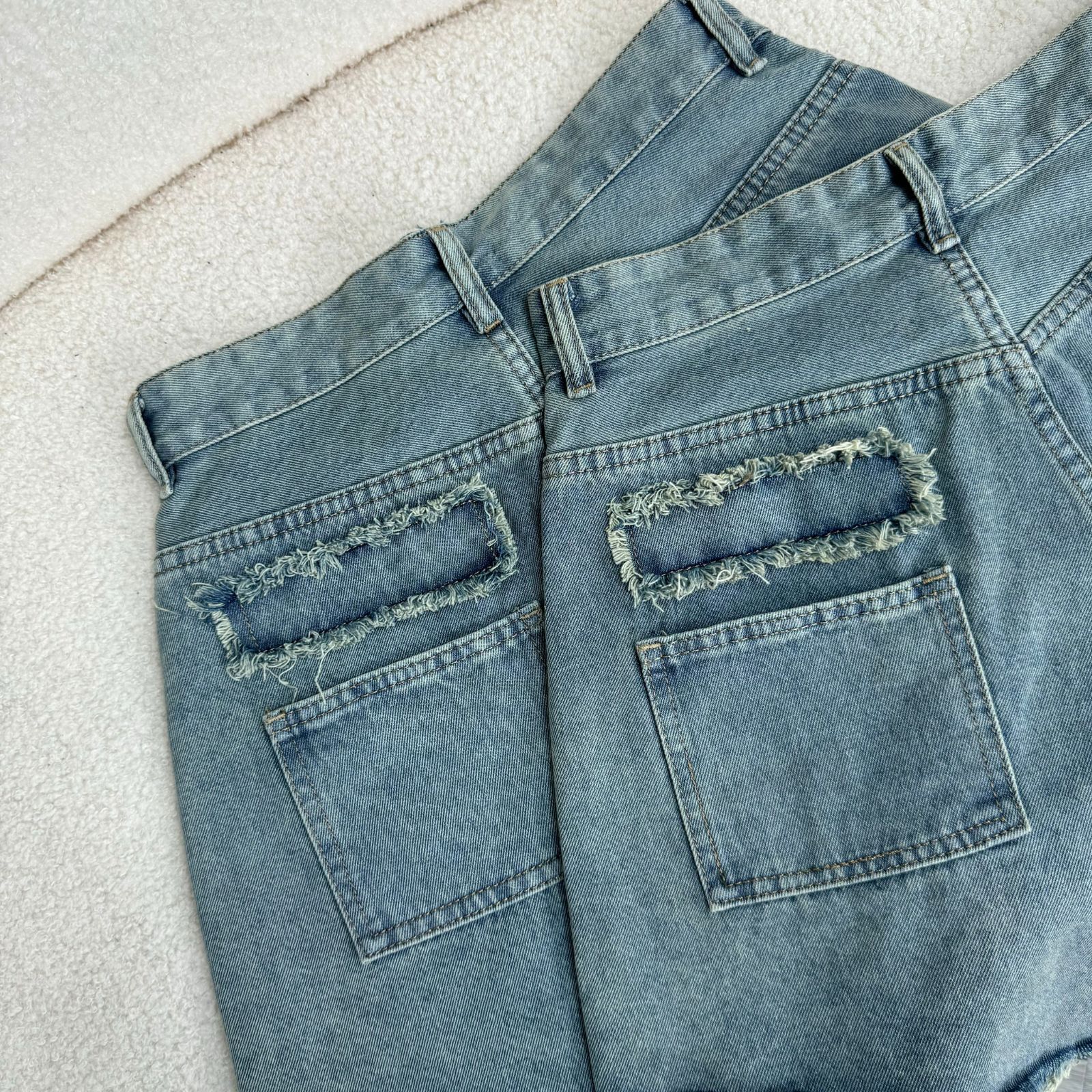Shorts Bigsize Female Jeans With High Back Letter A Shape, Non-Stretchy ...