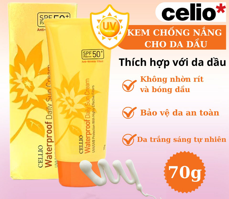 Korean Cellio Sunscreen SPF 50 PA+++ Green Tea, Collagen, Waterproof ...