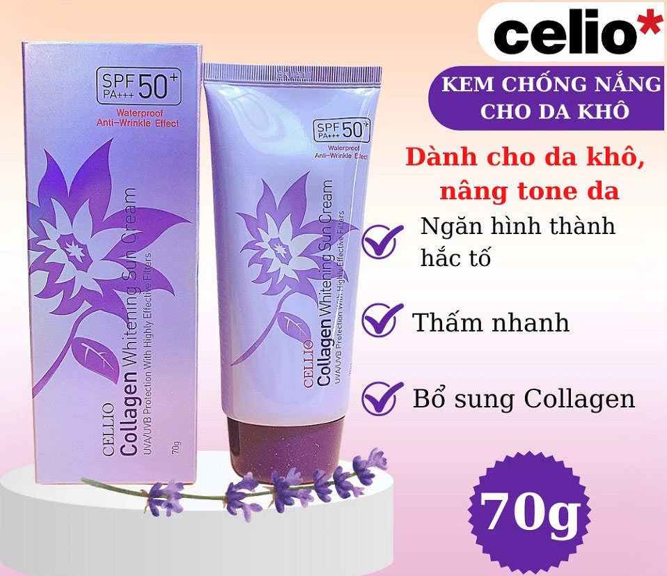Korean Cellio Sunscreen SPF 50 PA+++ Green Tea, Collagen, Waterproof ...