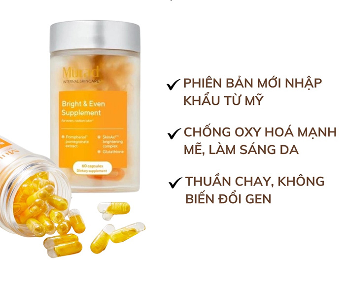 OXY Murad BRIGHT & EVEN SUPPLEMENT Sunscreen And Antioxidant Tablets 60 ...