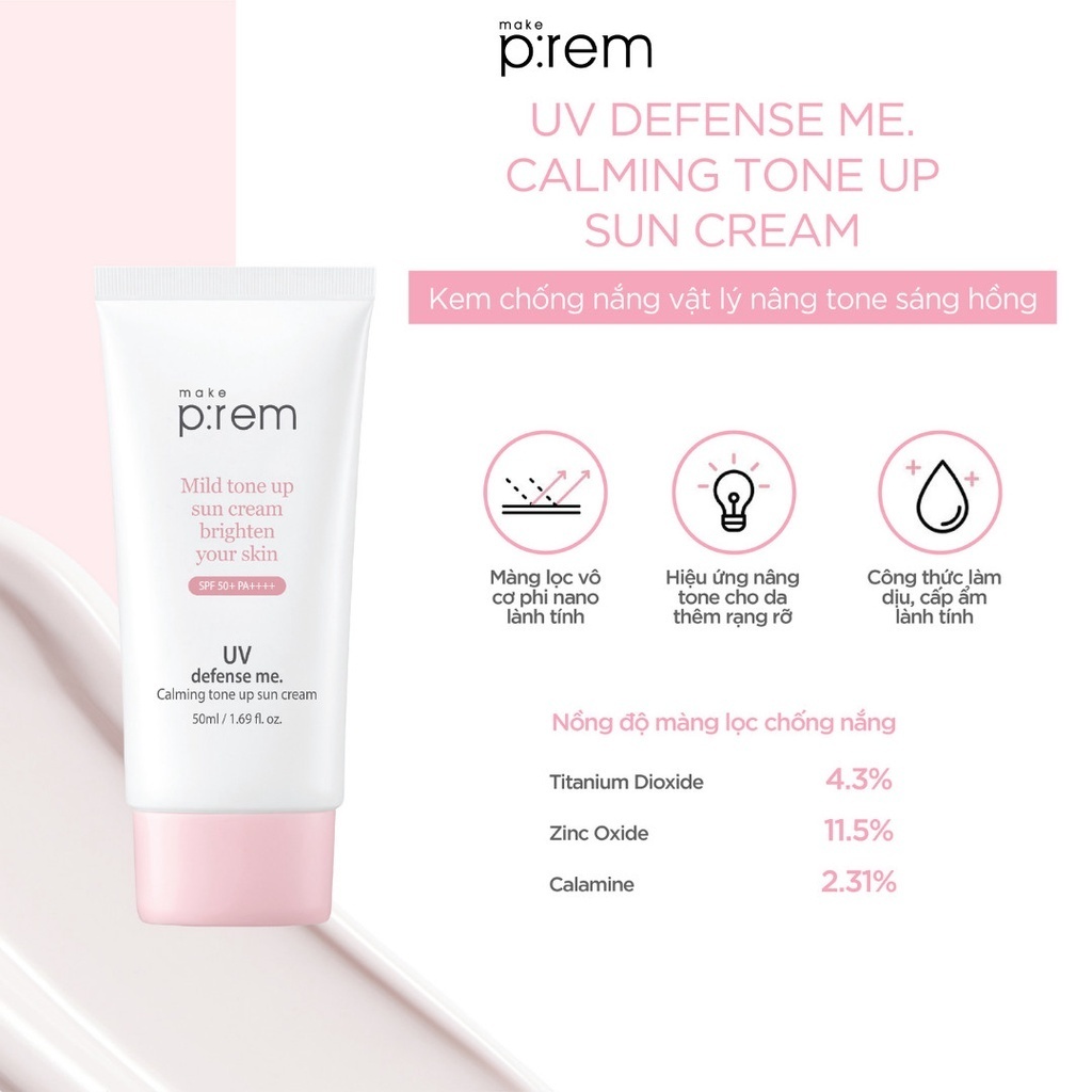 Make Prem UV Sun Cream Make P:rem SPF 50+ PA++++ 50ml | Shopee Malaysia