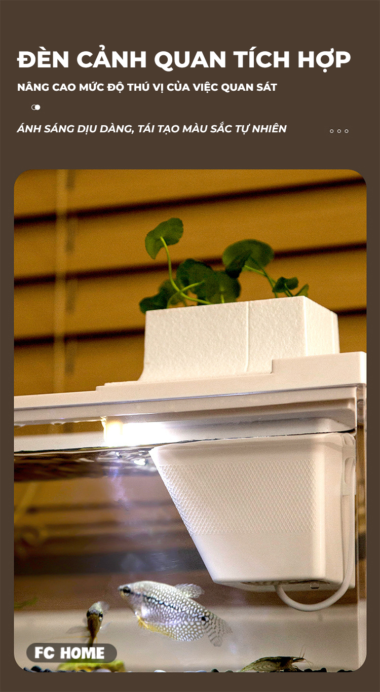 Nago mini fish tank with water pump, office desktop fish tank, Water ...