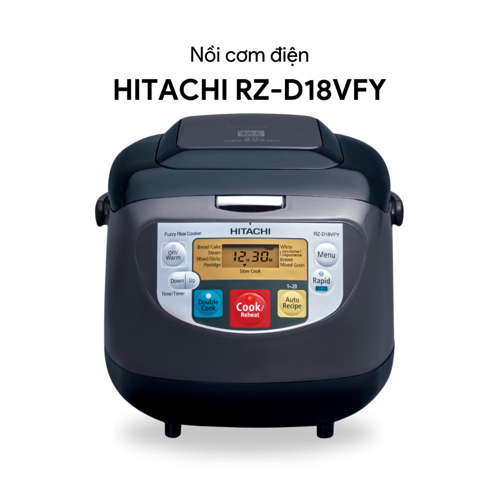 Hitachi 1.8 liter electronic rice cooker RZ-D18VFY(OBK) | Shopee Malaysia