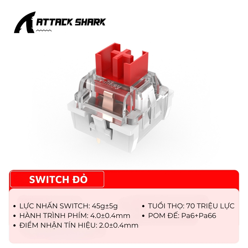 Combo of 100 Switch Attack Shark Silent Mincom Full Slient and Clicky 3 ...