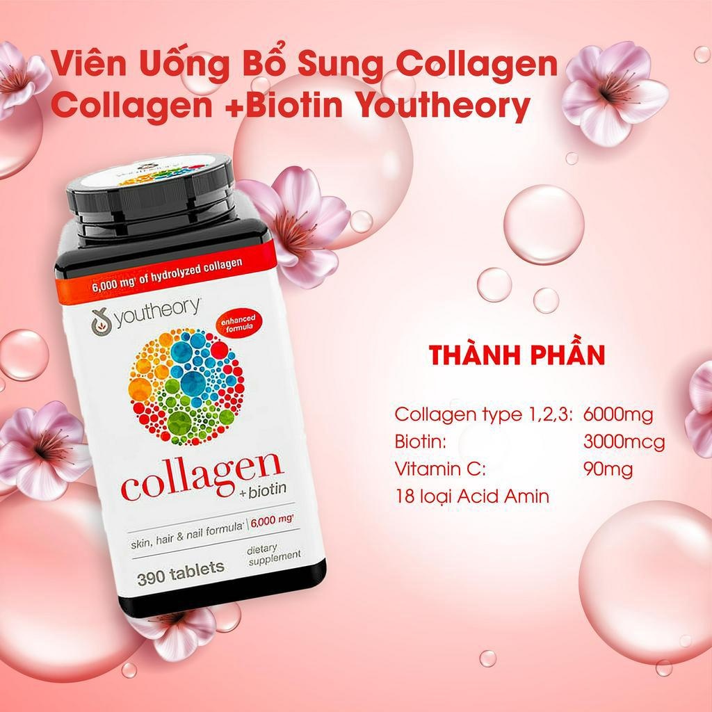 Youtheory Collagen + Biotin Collagen pills 6000mg box of 390 pills from ...