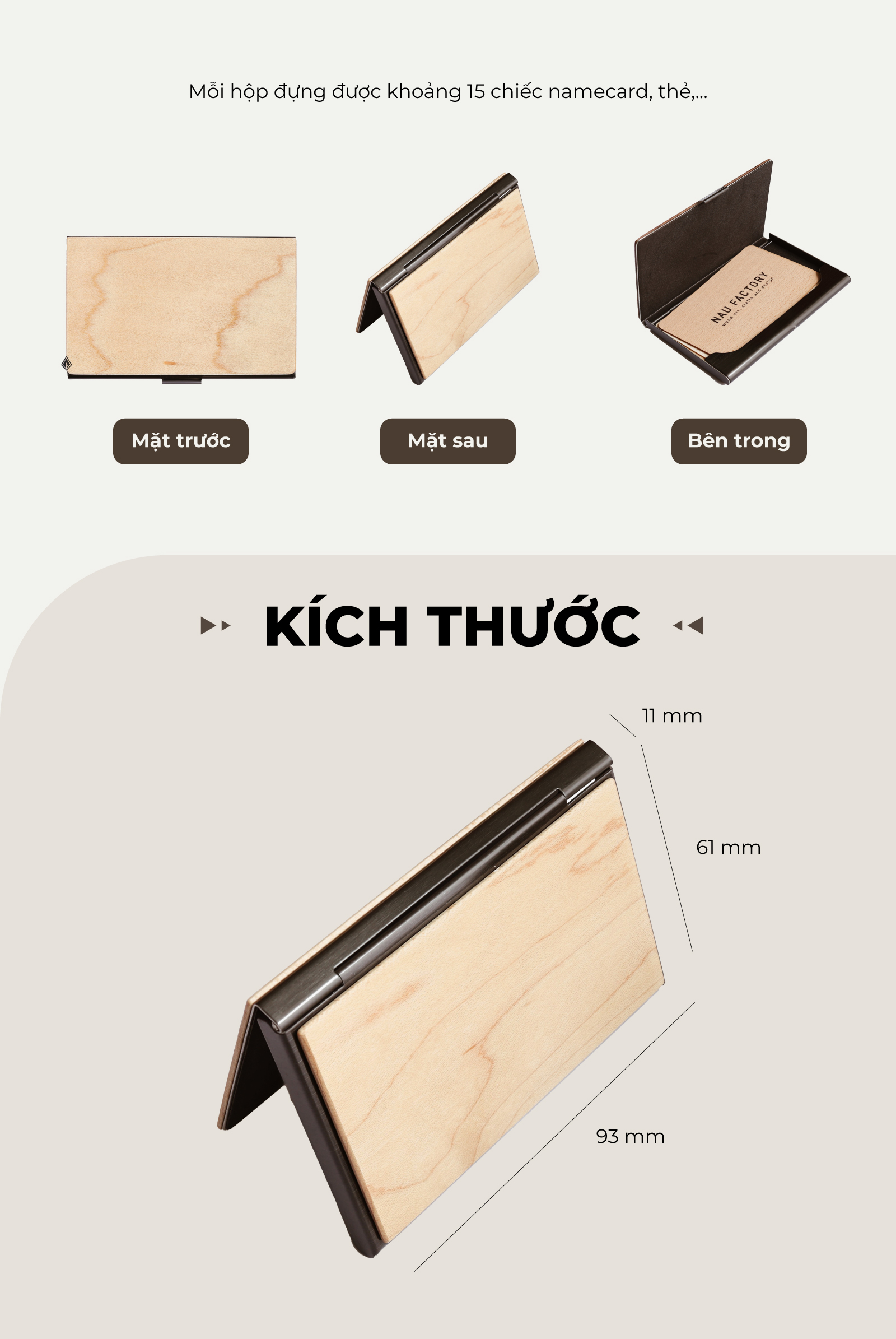 Premium Maple wood Name Card, Business Card, ATM Card holder NAU ...
