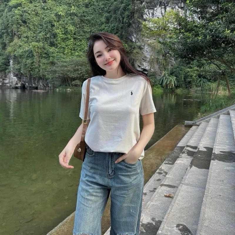 Set of 3-color t-shirts, black, brown, white, stretchy embroidery ...