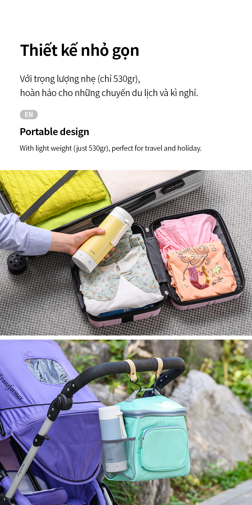 2-in-1 LocknLock Heating tumbler 300ml yellow, ivory stainless steel keeps warm 8 levels EJC723 ...