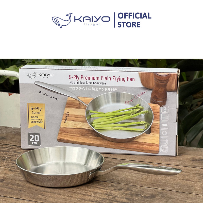 5-ply PREMIUM KAIYO seamless 316 stainless steel shallow pan - for all ...