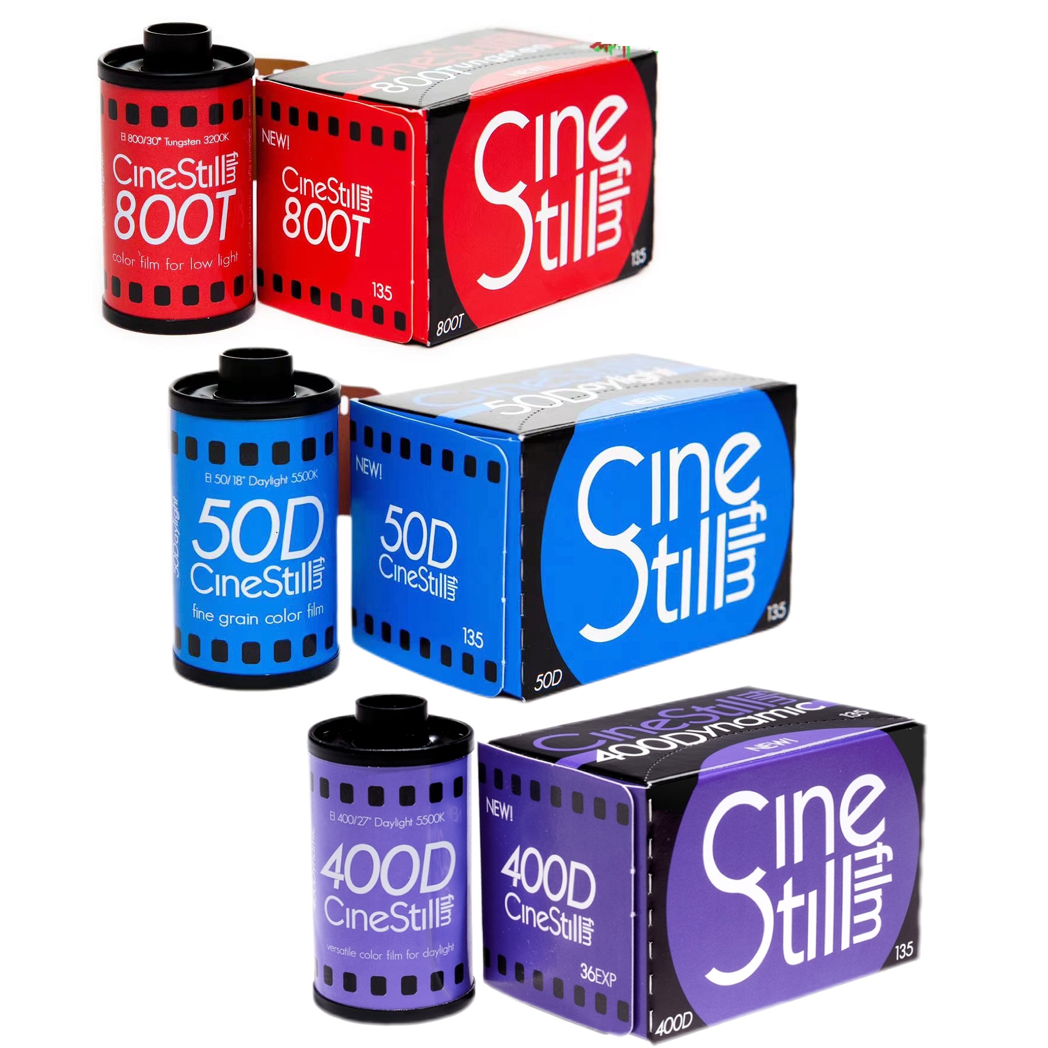Cinestill film 800T Cinestill 400D Cinestill 50D 36exp Date 2026 film ...