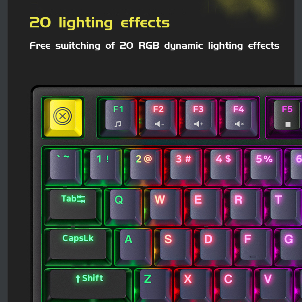 Onikuma G52 Wired Rice Keyboard - 82 Key RGB Color Changing LED For Gamers To Use For PC And ...