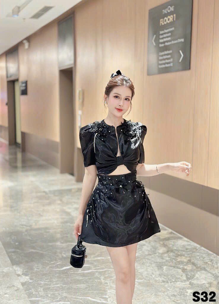 Thao MINHON women's big size set tk set with pearl embellished cv with pant lining S55 60-90KG ...