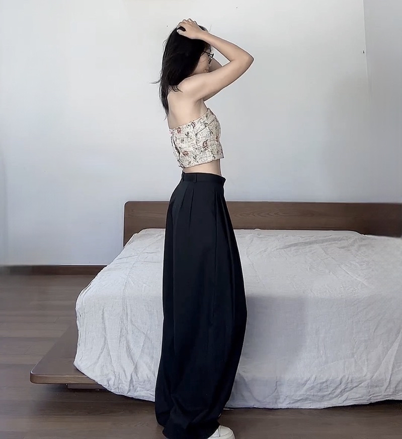 Boom tube pants with one side pleats - QBOOM | Shopee Malaysia