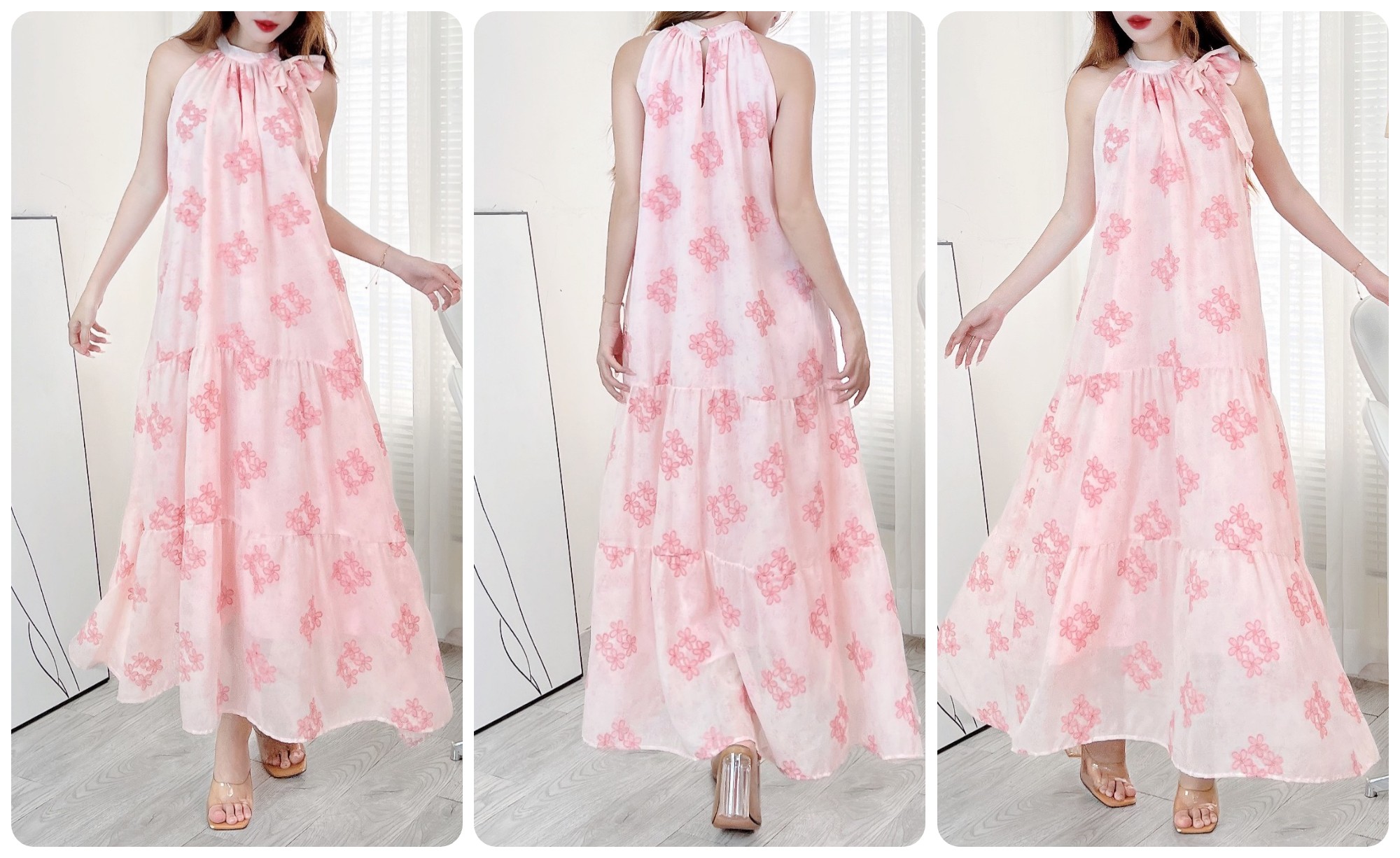 [Free Detachable Bow] MIMIX Camisole Maxi Dress Women's Floral ...