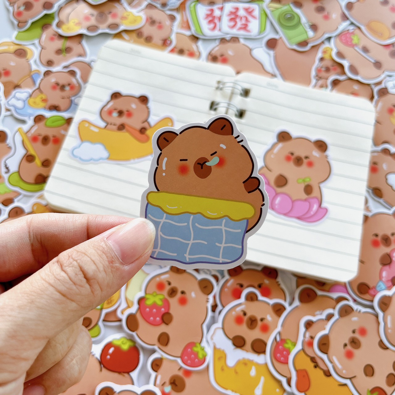 Set of 50 capybara stickers, cute style capybara stickers, capybara ...