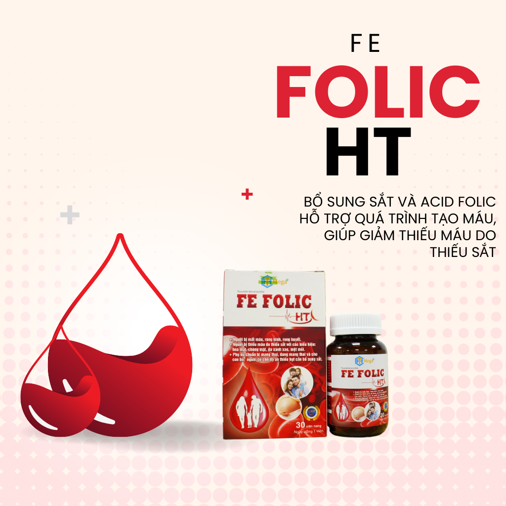 Fe Folic HT Pills - Supplement Iron, Folic Acid, support red blood cell ...