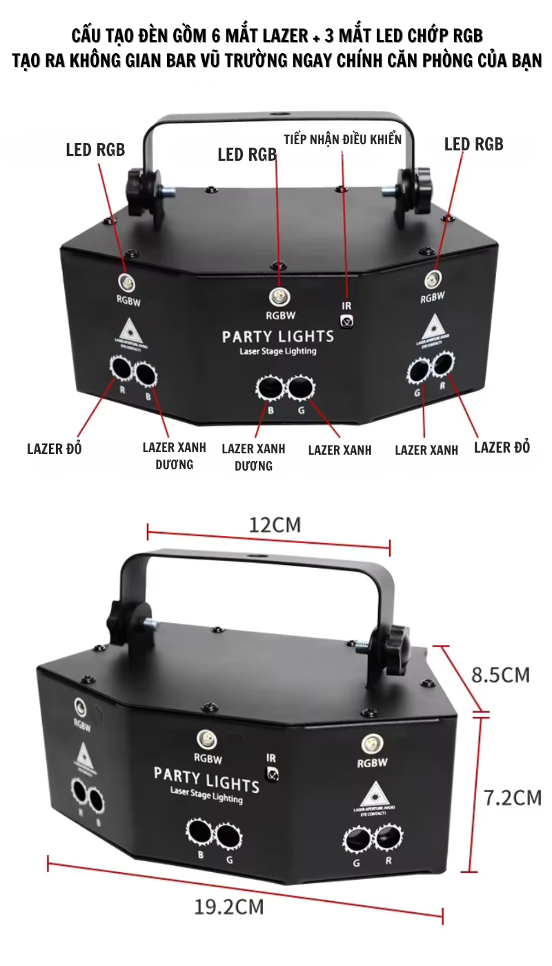 New 9-eye stage light combines RGB laser effect with flashing led sound sensor - does not ...