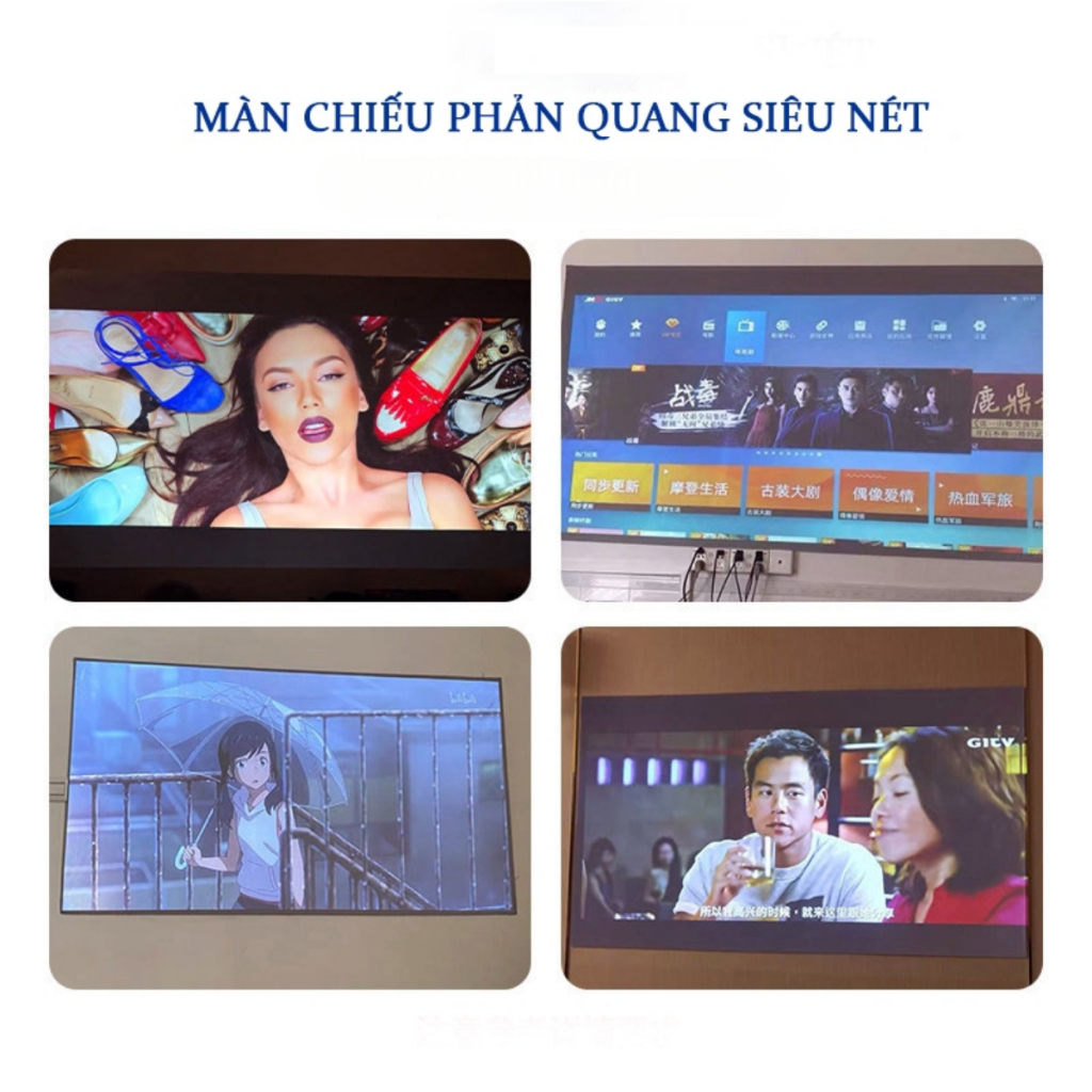 CORISU Foldable Reflective Wall Projection Screen, Increase Brightness ...