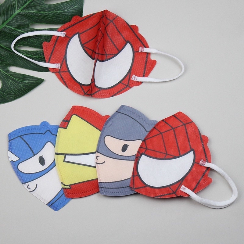 Set Of 10 Antibacterial 3D Masks Printed With Spider-Man Mask, Superman ...
