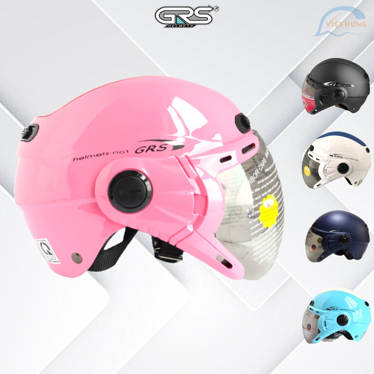 High Quality 1/2 Head Helmet with Goggles - GRS A102K - Head ...