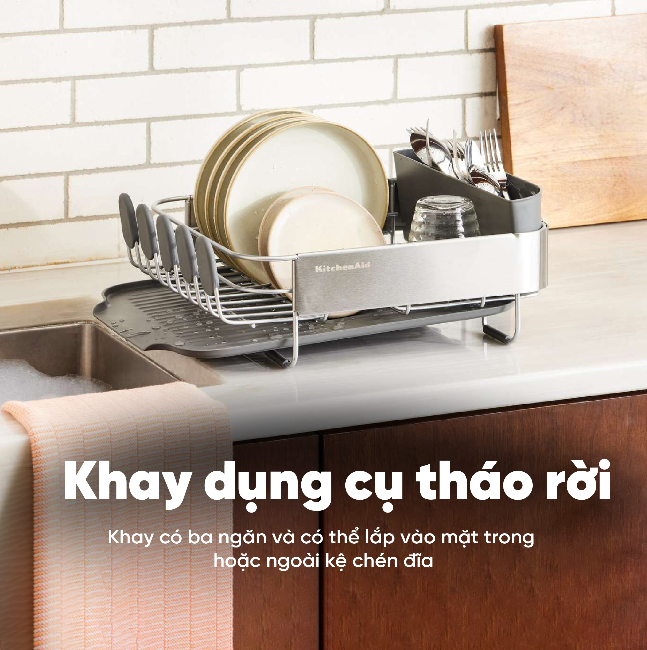 Kitchenaid - Wrap Compact Stainless Steel Dish Rack - Gray | Shopee ...