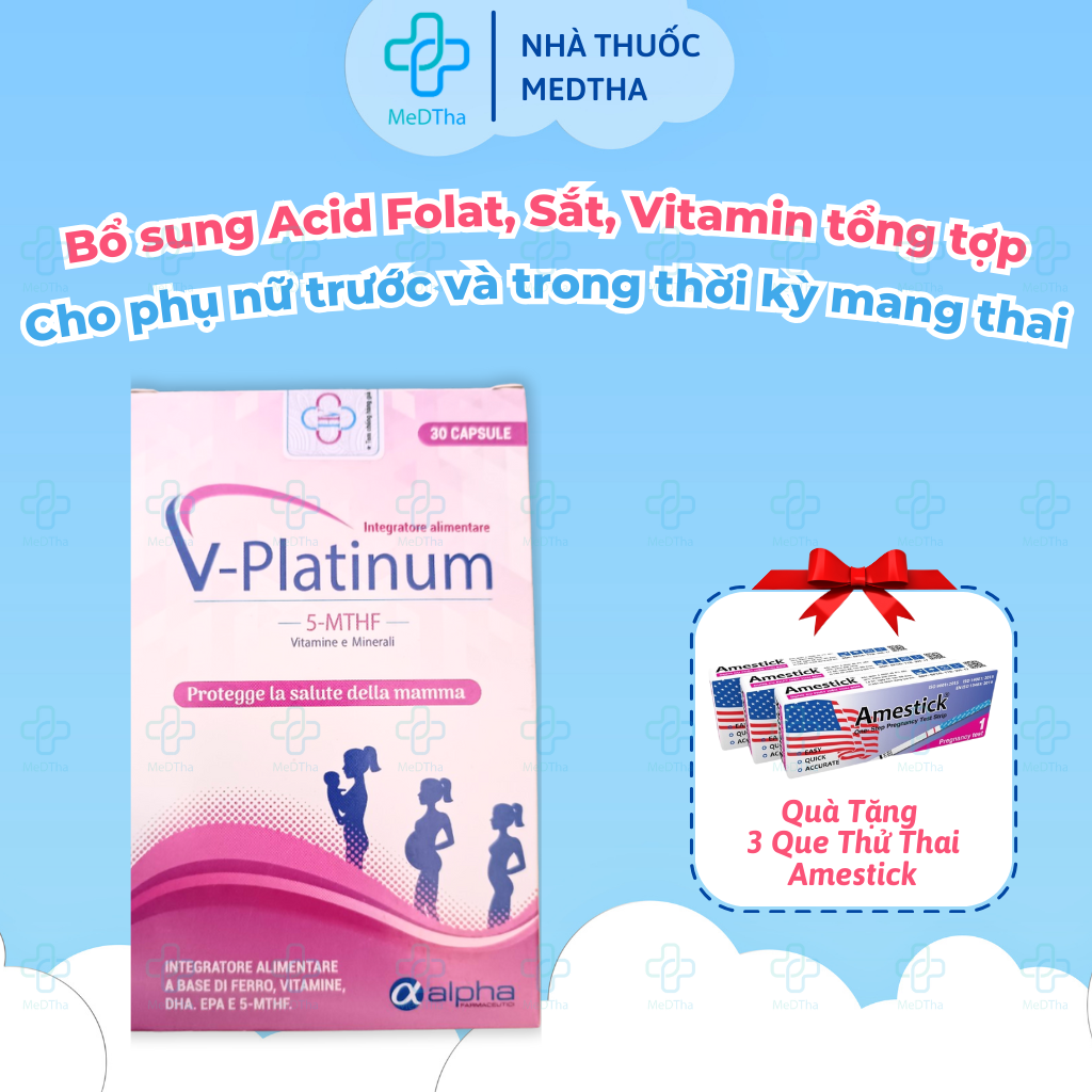V-platinum 5-MTHF - Folic Acid / Folate Supplement, Iron, Multivitamin ...